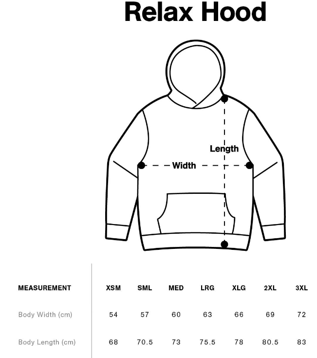 Relax Text Hood – Full Moon Printshop